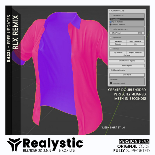 Second Life Marketplace - [RLX] Remix (Beta) Create Double Mesh in one ...